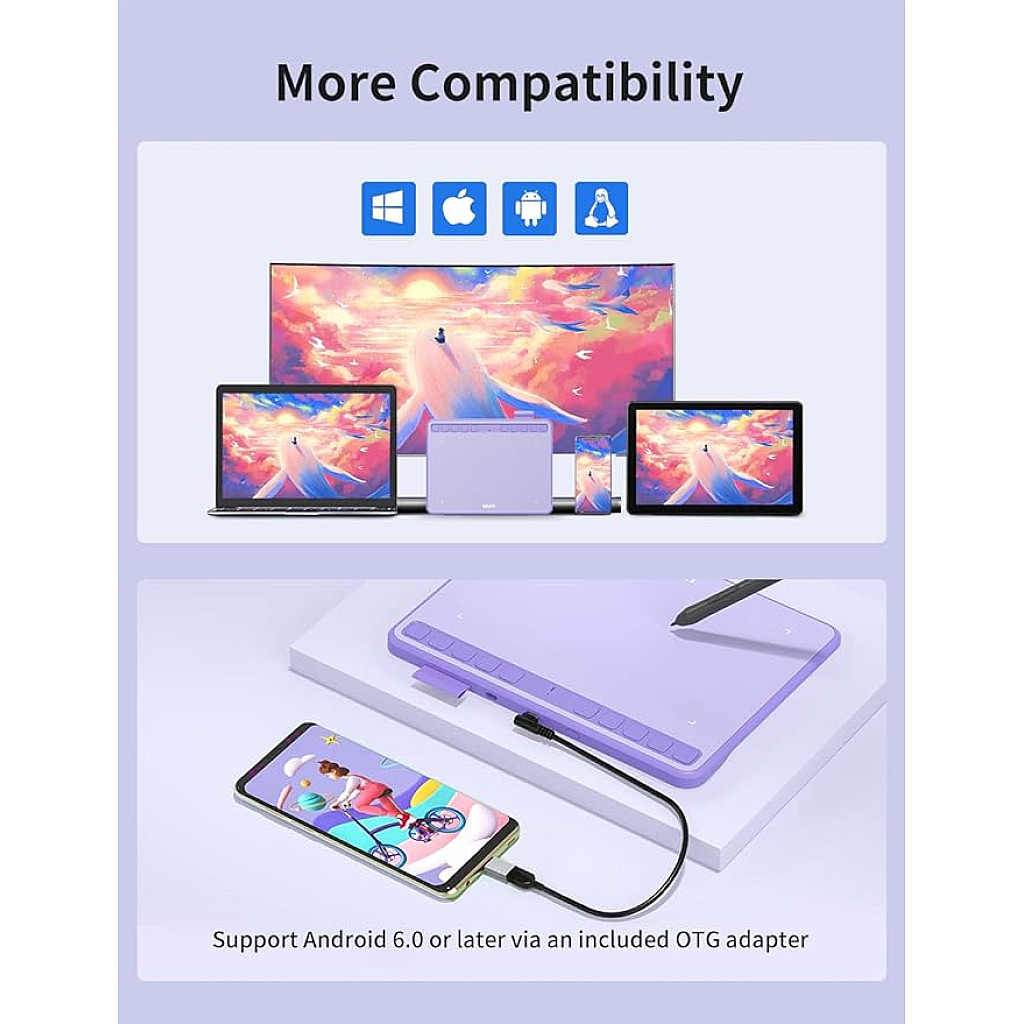 ugee 6.5″ Drawing Tablet S640 - Purple - S640 | DGtizers