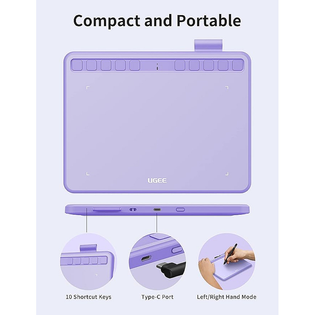 ugee 6.5″ Drawing Tablet S640 - Purple - S640 | DGtizers